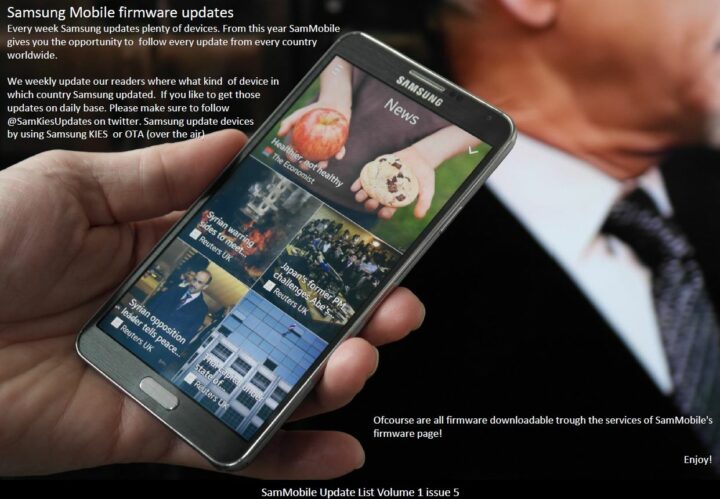 SamMobile Weekly Samsung Firmware Update List, Volume 1 Issue 5 ...