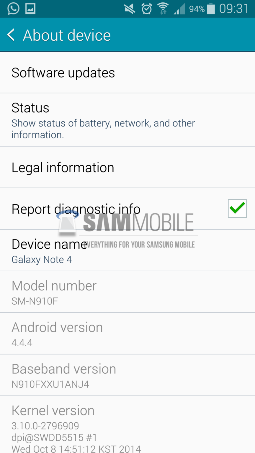 Galaxy Note 4 receives first software update, improves battery life ...
