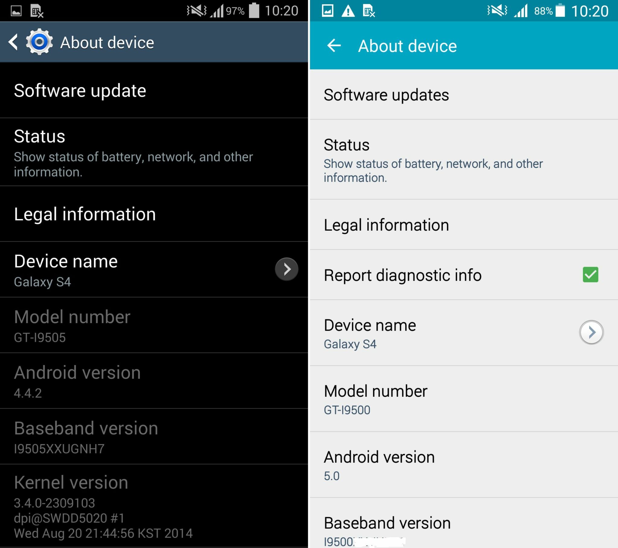 Exclusive: Galaxy S4 Android 5.0 Lollipop vs. Android 4.4.2 comparison ...