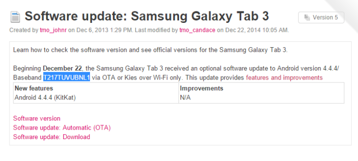 Android 4.4 KitKat is rolling out to T-Mobile's Galaxy Tab 3 ...