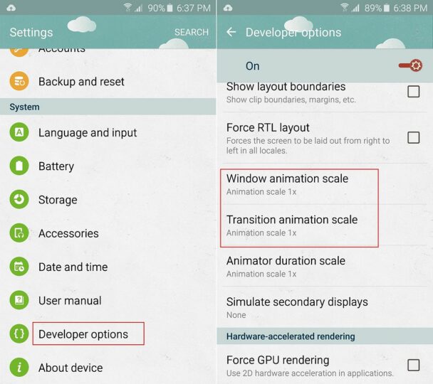 How to reduce animation speed on a Samsung device for a faster ...