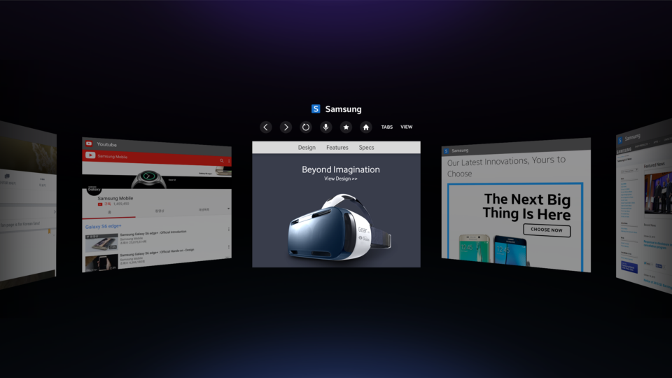 Internet for Gear VR is an optimized web browser for the virtual ...