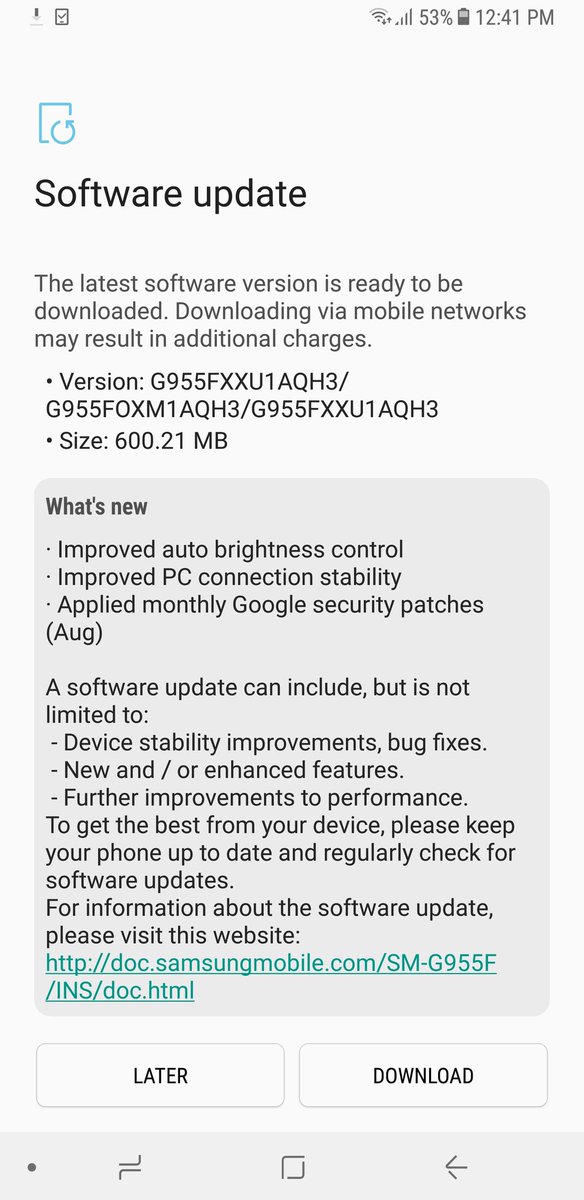 [Update: Galaxy S8 too] Galaxy S8+ August security patch rolling out in ...