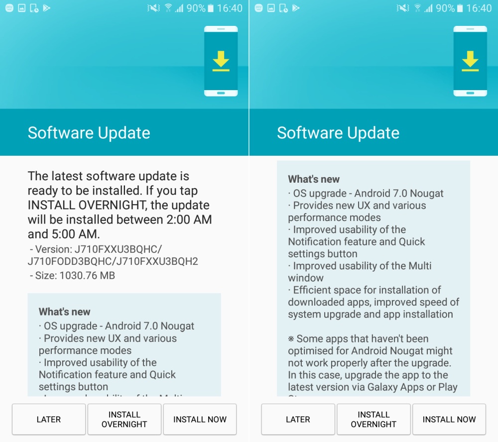 Android 7.0 Nougat update now arriving on the Galaxy J7 (2016) in India - SamMobile - SamMobile