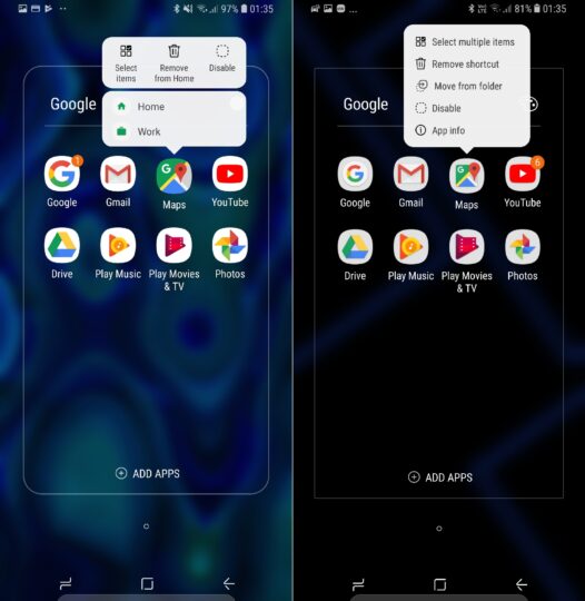 Galaxy S8 Oreo vs Nougat side-by-side screenshots - SamMobile