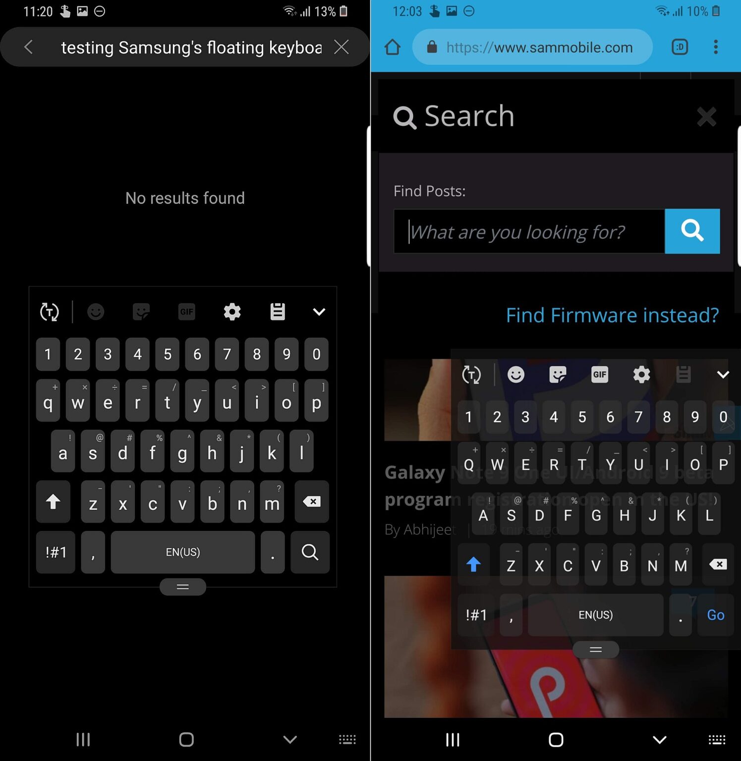 One Ui Android Pie Feature Focus Samsung Keyboard Gets Floating Mode Sammobile