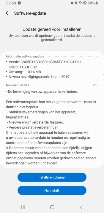 Galaxy S9 receiving update with April 2019 security patch - SamMobile