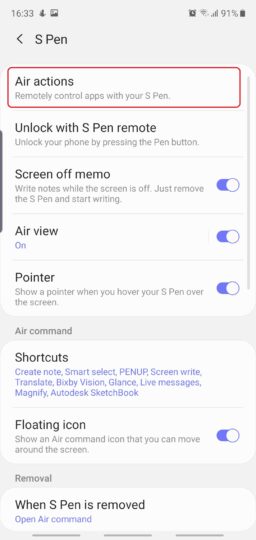 How to set up and customize Galaxy Note 10 Air Actions - SamMobile