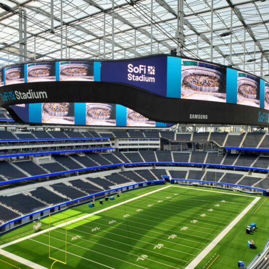 Samsung fits world's largest-in-sports LED videoboard at SoFi Stadium ...