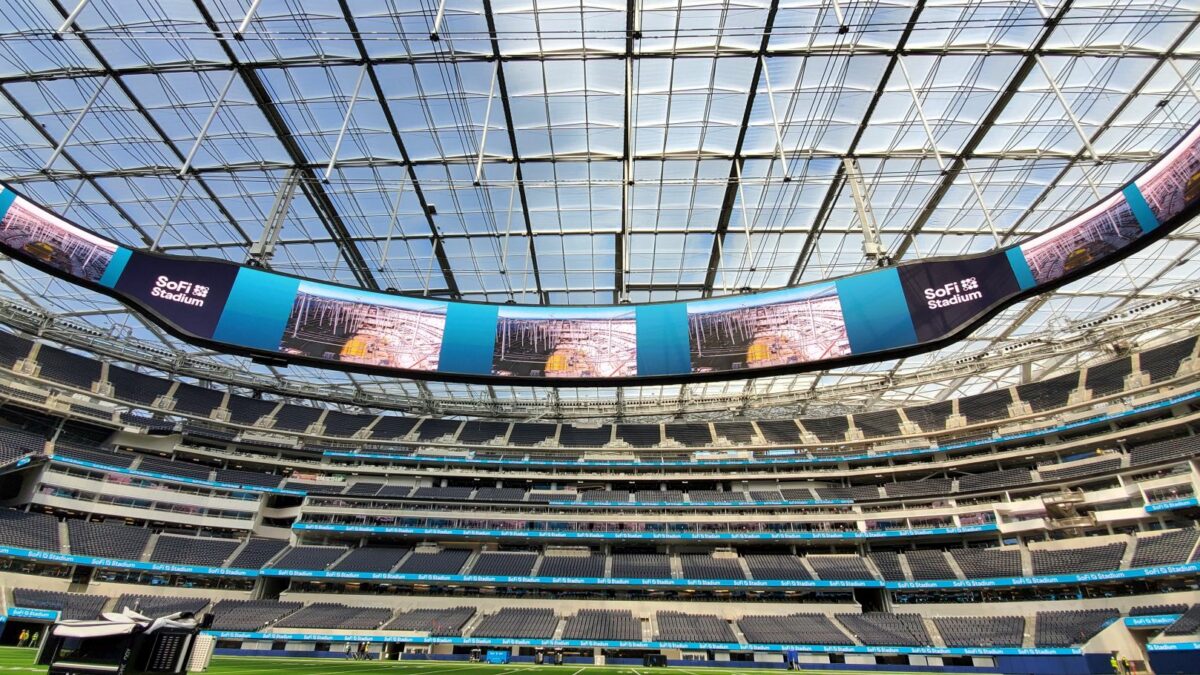 Samsung fits world's largest-in-sports LED videoboard at SoFi Stadium ...
