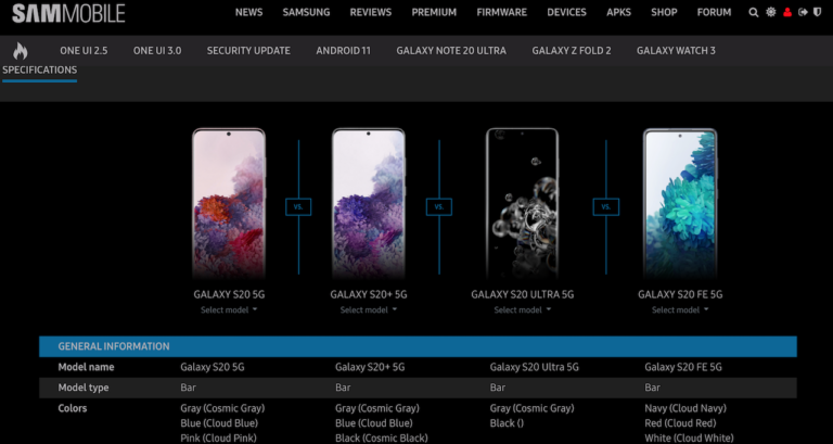 Samsung phones comparison: Use our easy tool to compare all devices ...