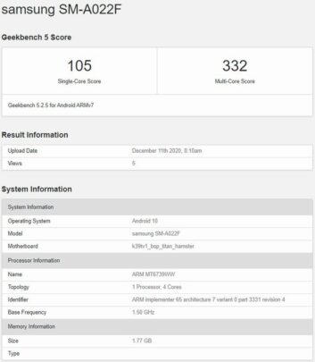 Samsung's choice of chipset and firmware for the Galaxy A02 is revealed ...