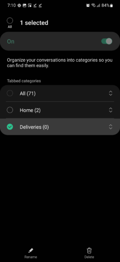 Samsung One UI tip: Create conversation categories in Messages app ...