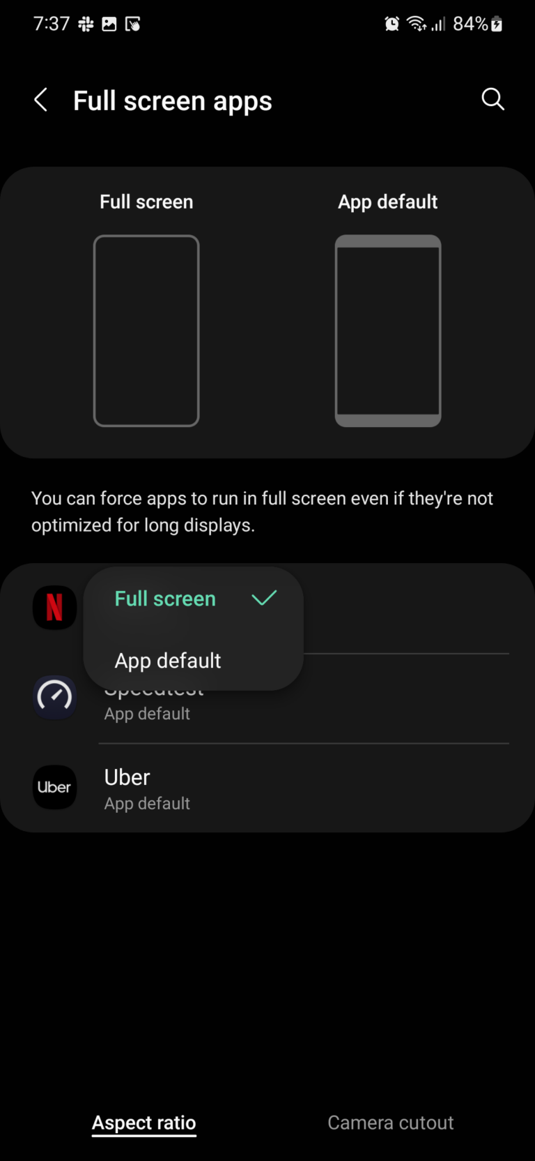 Samsung One UI tip: Change screen aspect ratio and camera cutout ...