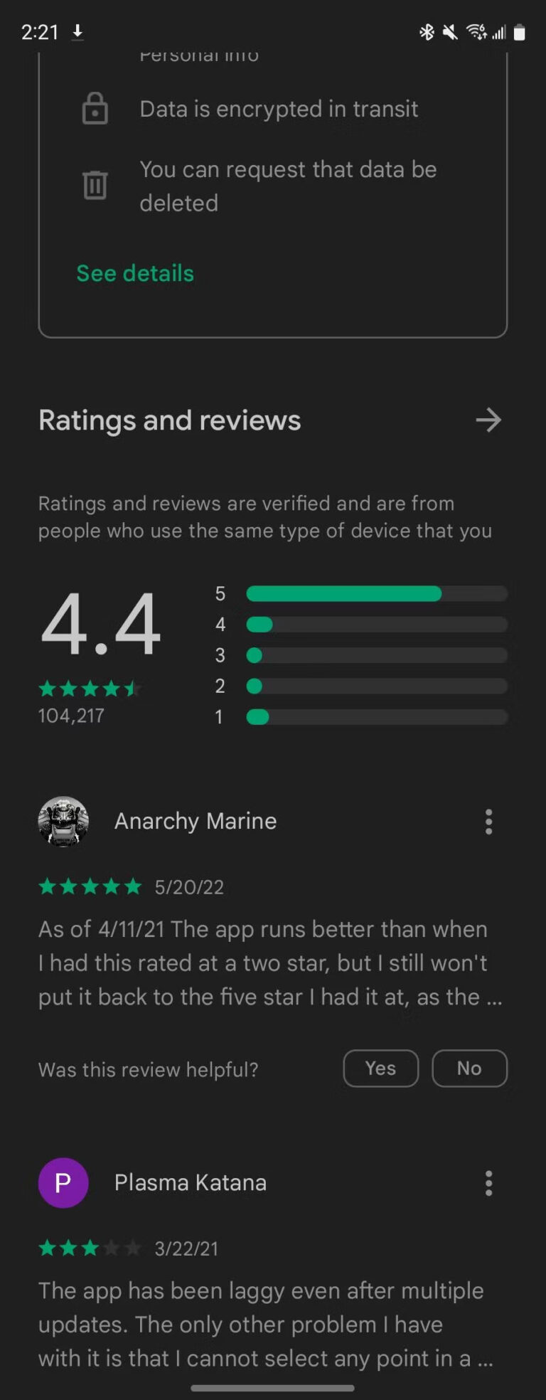 Now you can finally check relevant Play Store ratings for the device ...