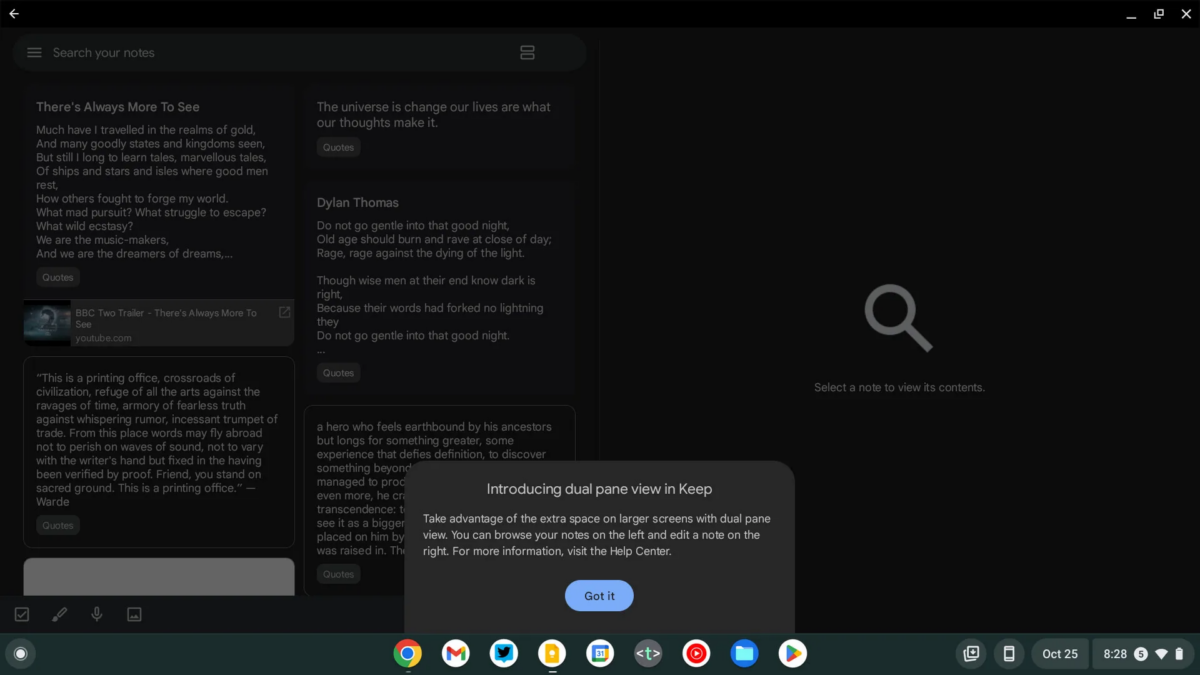 You can use Google Keep's dual-pane view on your Samsung Chromebook - SamMobile
