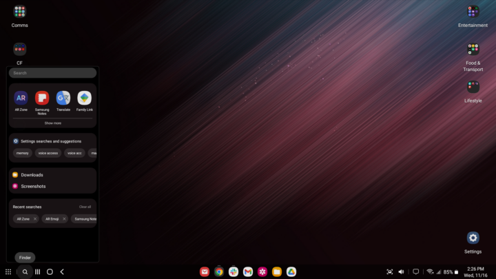 One UI 5.0 feature focus: New Samsung DeX taskbar Finder and settings ...
