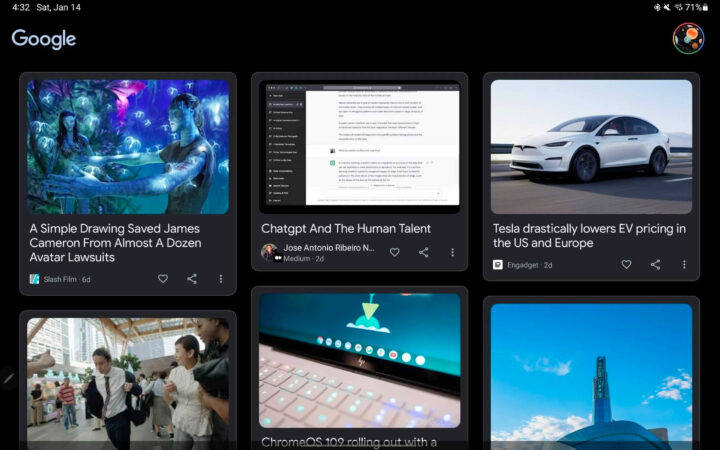 Google Discover's three-column UI now available on Samsung tablets ...