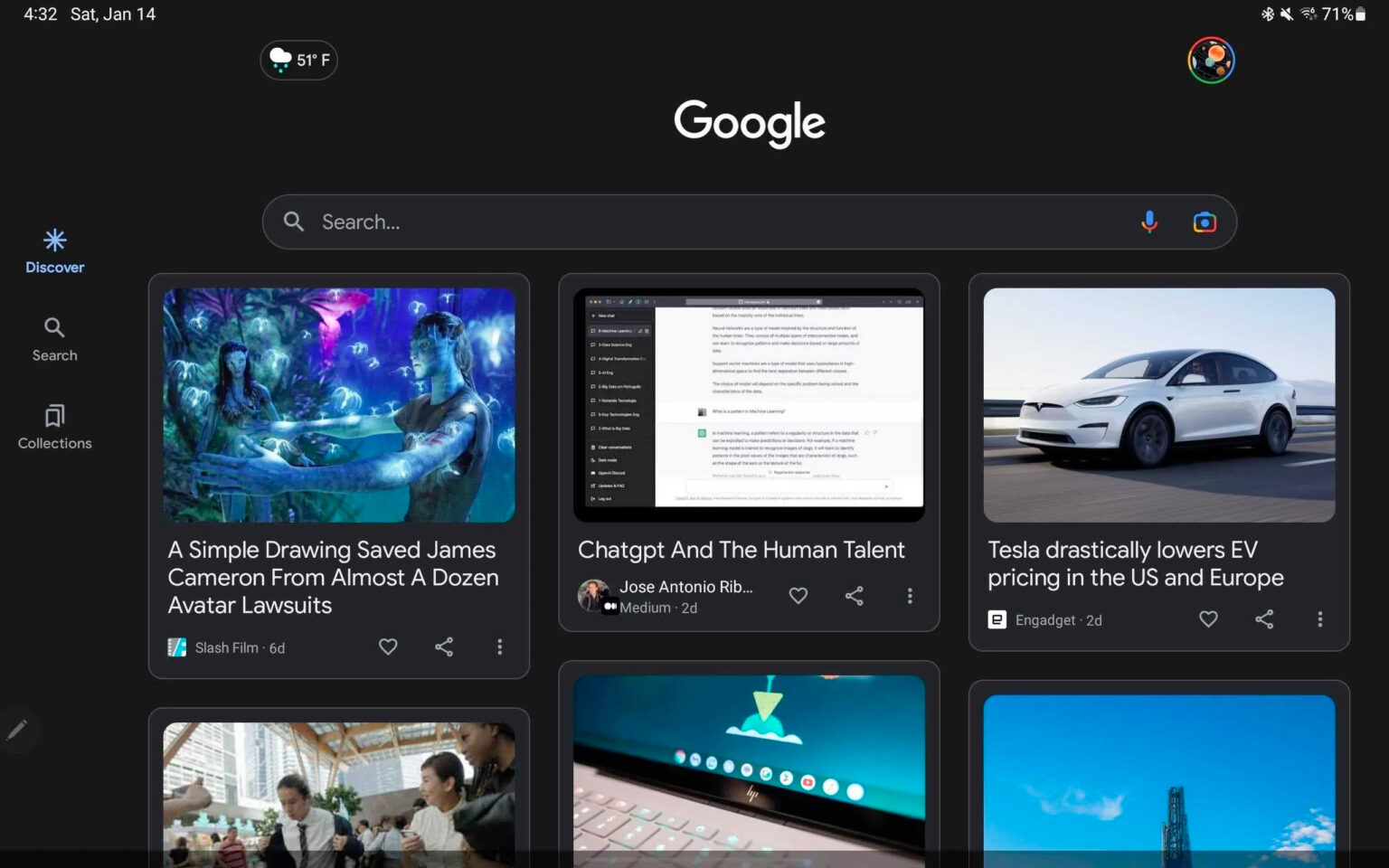 Google Discover's three-column UI now available on Samsung tablets ...