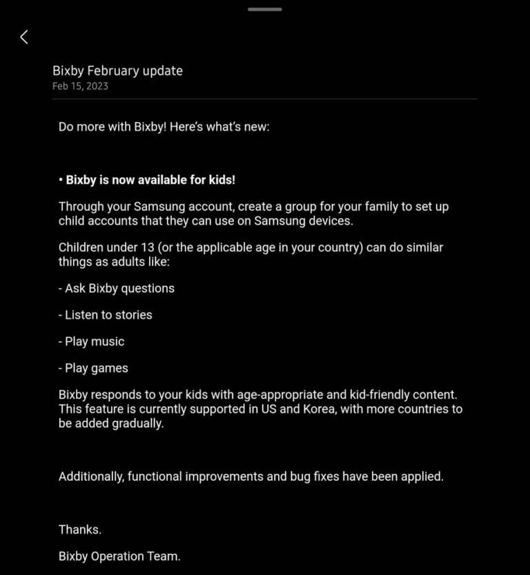 Samsung releases update to make its Bixby assistant safer for kids ...