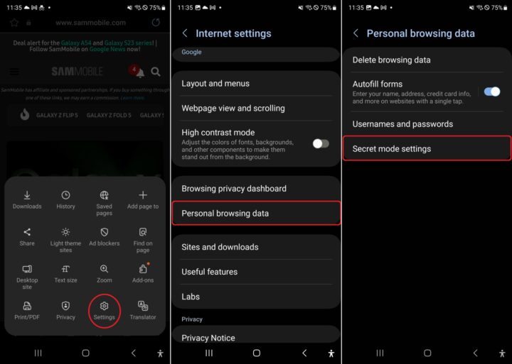 Browse secretly with fingerprint protection in Chrome and Samsung Internet - SamMobile