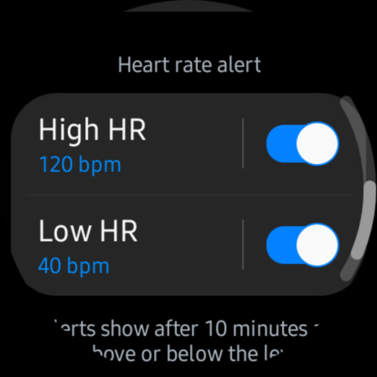 The Galaxy Watch can alert you if your heart rate is too low or high ...
