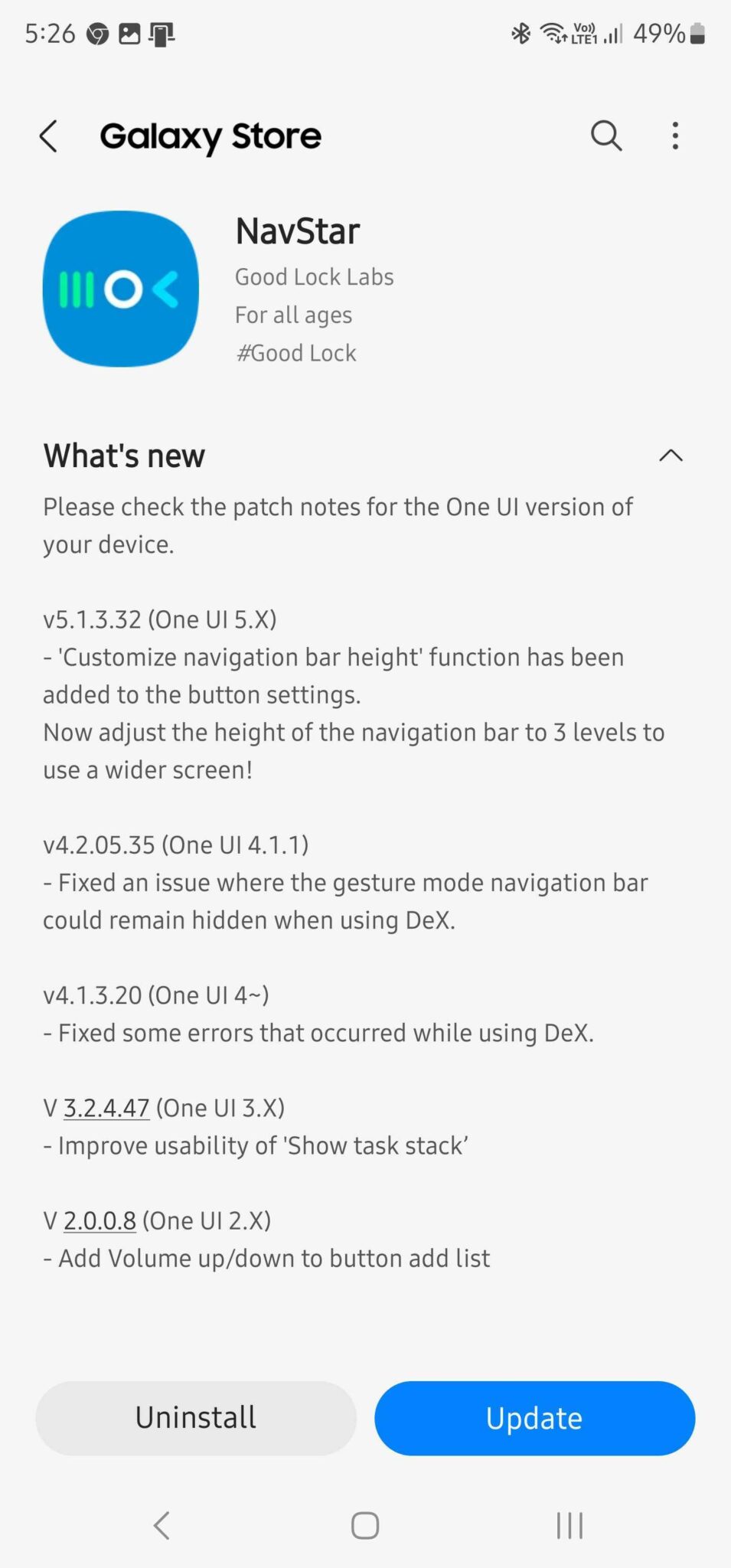 Samsung NavStar update adds navigation bar size options - SamMobile