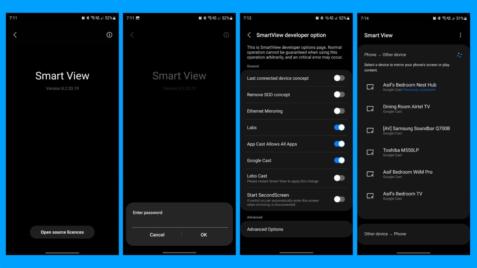 How to enable Google Cast screen mirroring feature on Samsung phones ...
