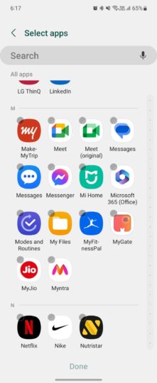 One UI 6 changes how it displays apps when adding them to folders ...