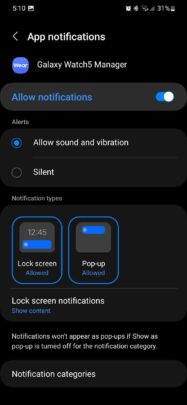Galaxy Wearable Week: Each device gets its own notification settings ...
