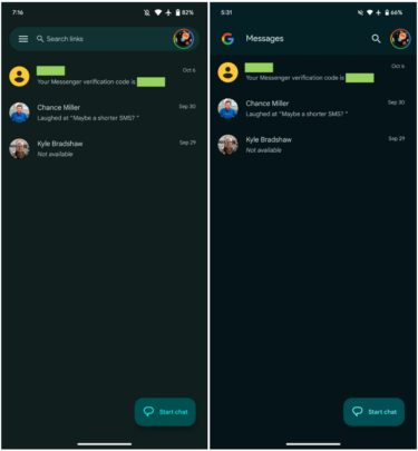 Google Messages app gets rid of Android's old hamburger menu - SamMobile