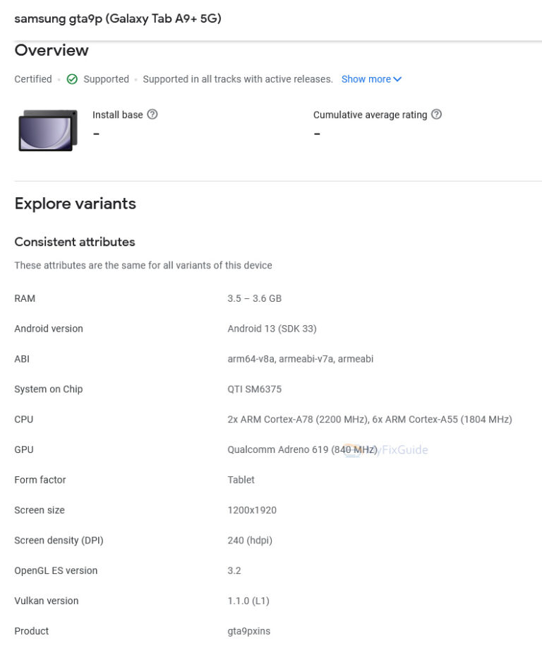 Samsung Galaxy Tab A9+ has decently powerful Snapdragon 695 processor ...