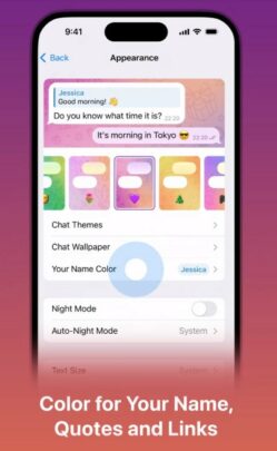 Telegram adds quote formatting, name colors, revised reply & more ...