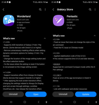 Good Lock Wonderland and Pentastic apps get new updates - SamMobile