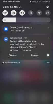Samsung Temporary Cloud Backup feature reminds users before deleting data - SamMobile