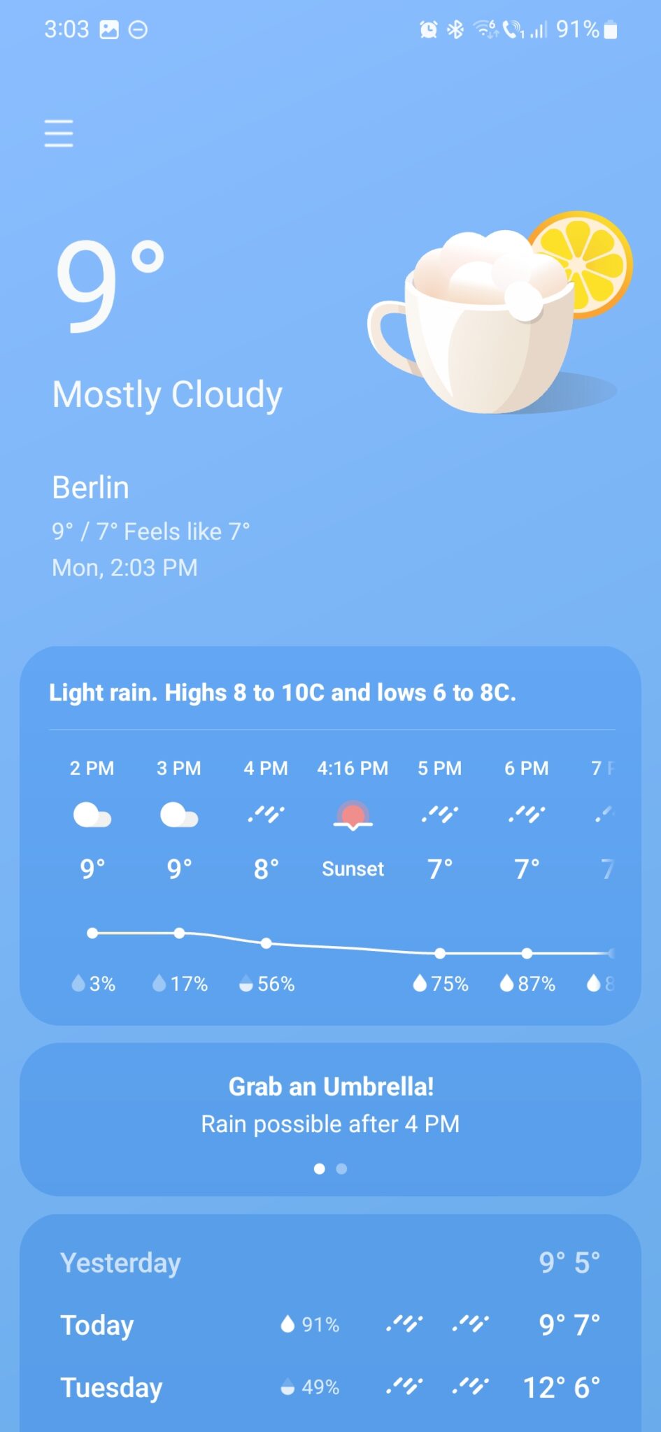 Samsung Weather Week: Overview of one of the prettiest mobile weather ...