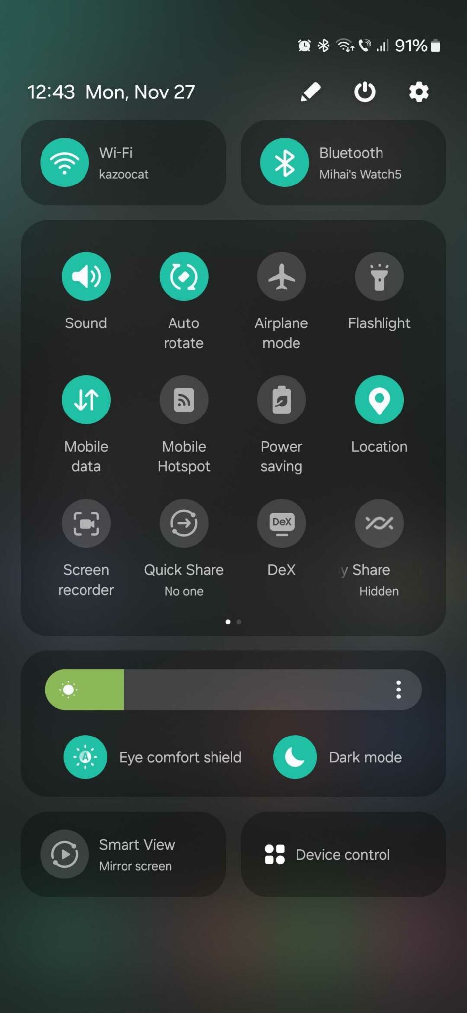 Redesigned One UI 6.0 quick panel overview - SamMobile