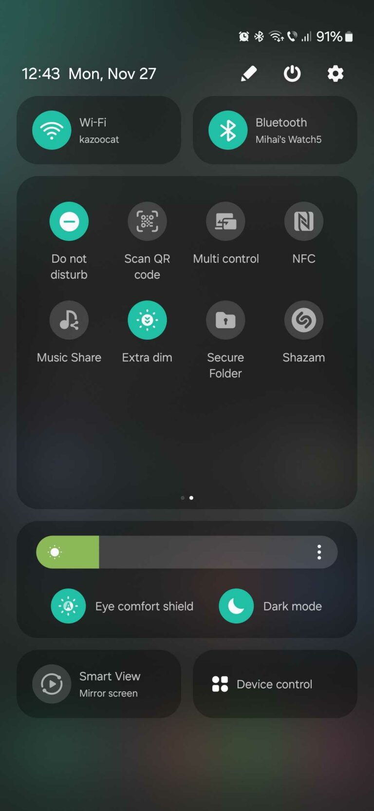 Redesigned One UI 6.0 quick panel overview - SamMobile
