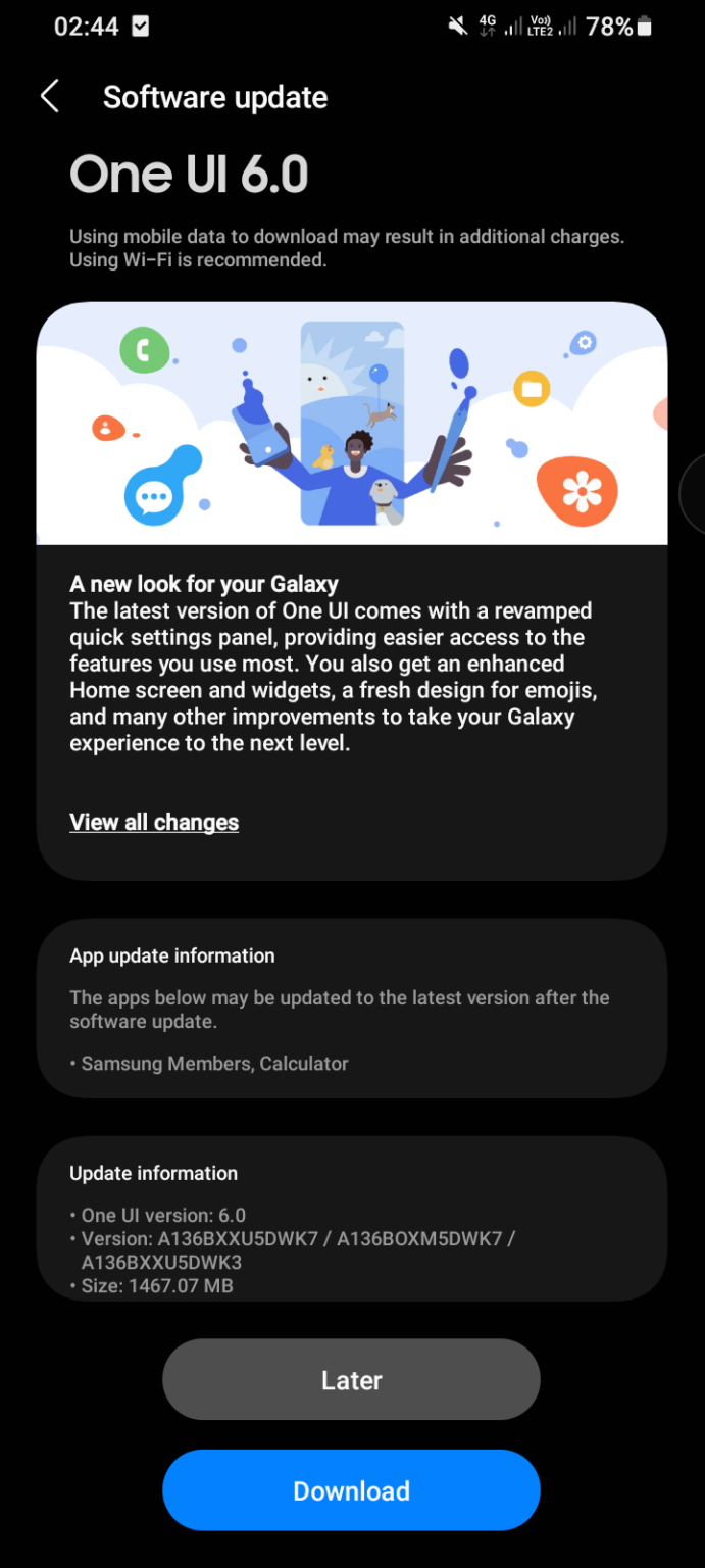 Galaxy A13 5G One UI 6.0 (Android 14) update starts rolling out - SamMobile