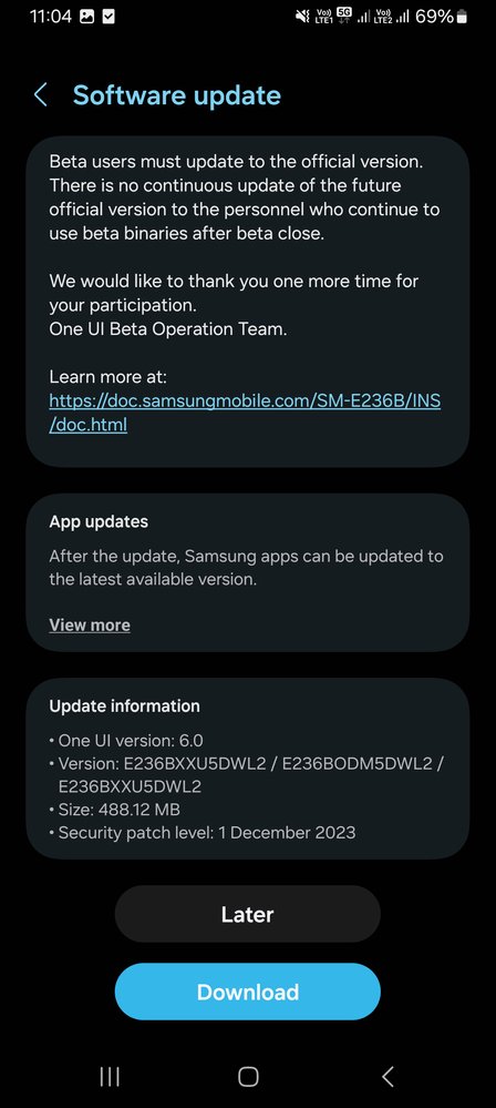 Samsung Galaxy F23 5G gets Android 14 (One UI 6.0) update - SamMobile