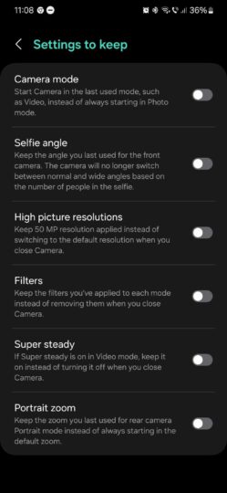 Samsung Camera settings to keep - SamMobile