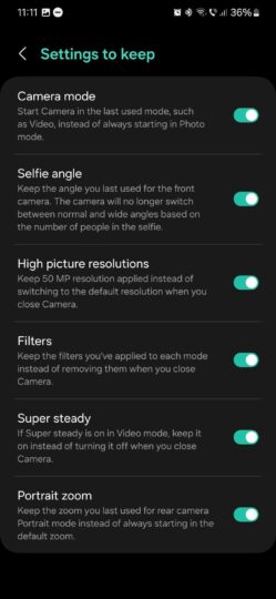 Samsung Camera settings to keep - SamMobile