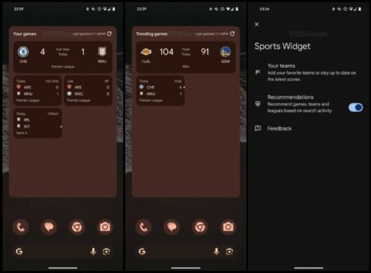 Sports widget for Android home screen in the works by Google app ...