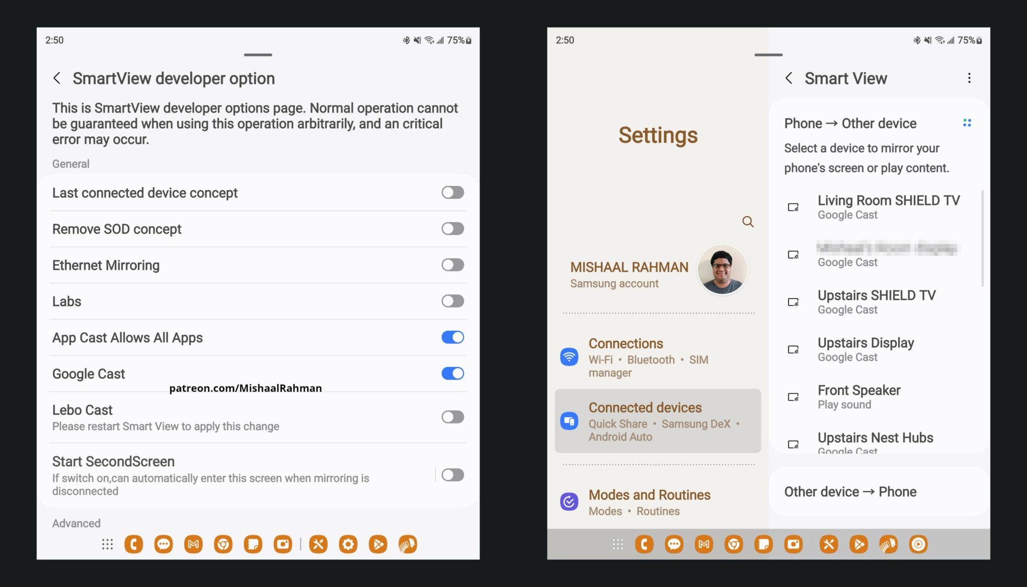 New method to cast Galaxy screen to Google Cast using Smart View ...