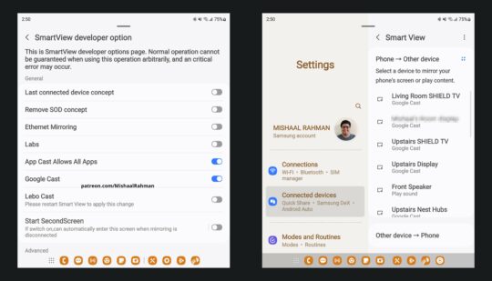 New method to cast Galaxy screen to Google Cast using Smart View - SamMobile