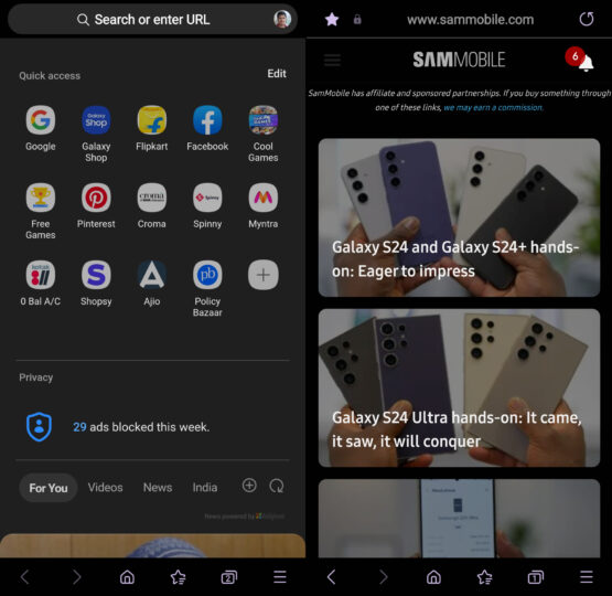 Samsung Internet update adds quicker access to Samsung account - SamMobile
