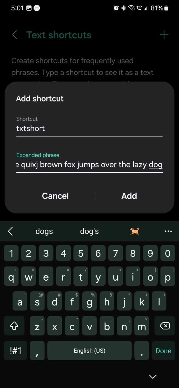Create and manage your Samsung Keyboard text shortcuts - SamMobile