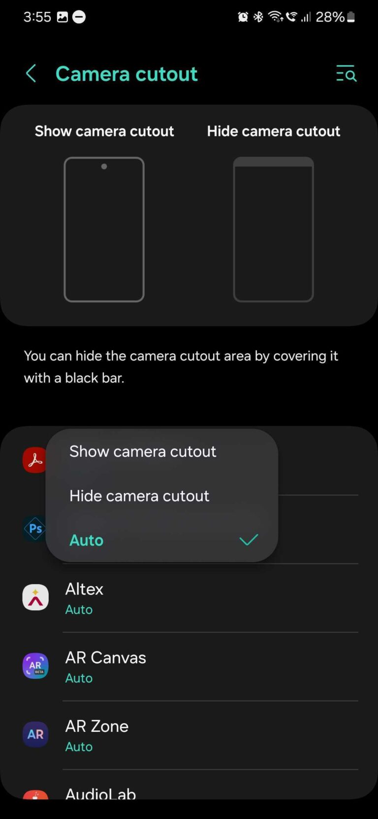 You can still hide the camera cutout on Galaxy phones with One UI ...