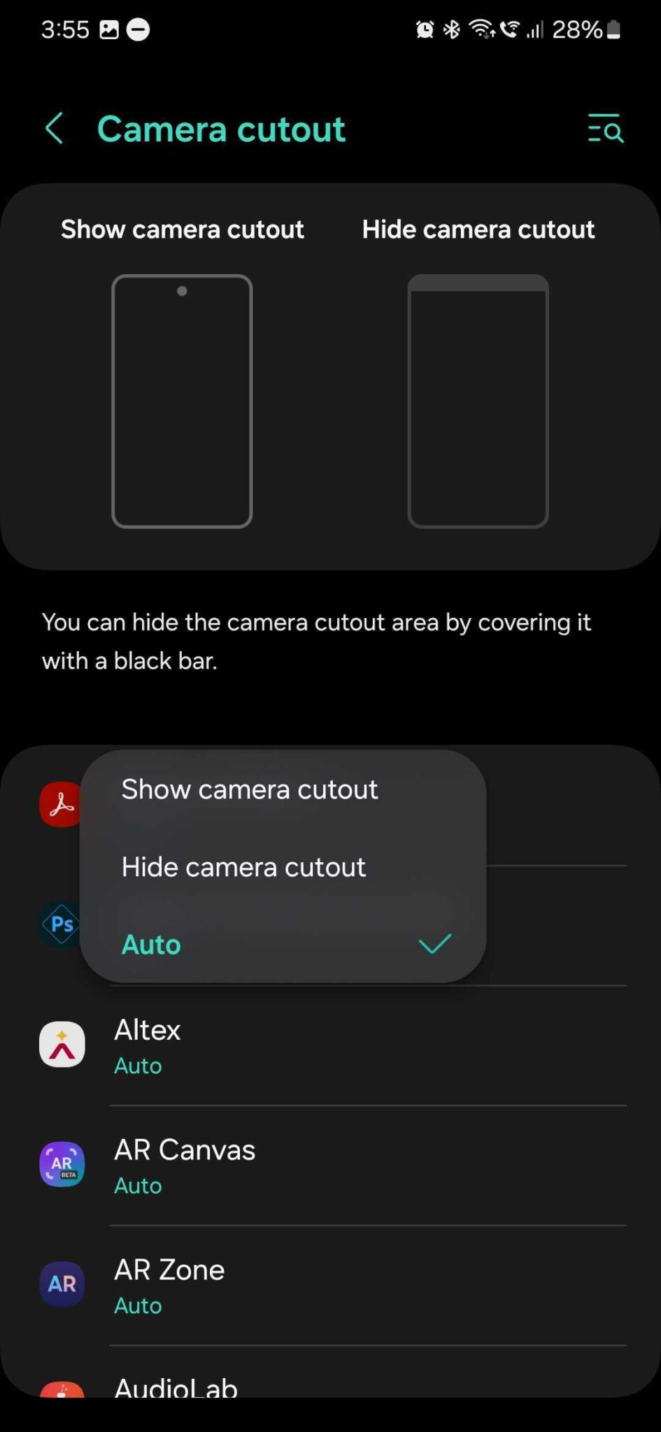 You can still hide the camera cutout on Galaxy phones with One UI ...