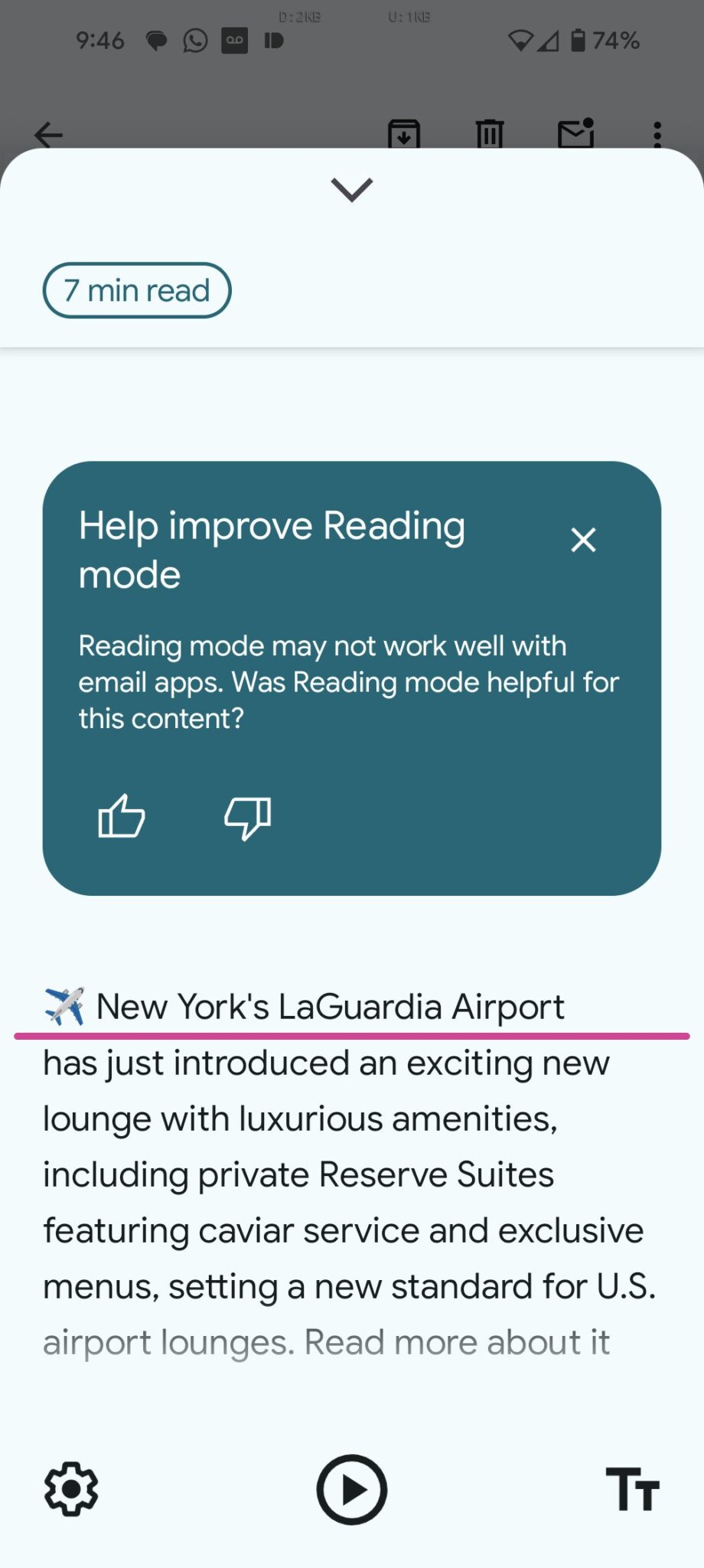 Google's Reading mode for Android now works with emails in Gmail ...